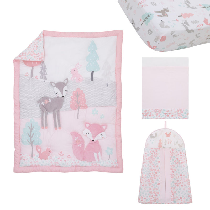 Harriet Bee Krebs Sweet Forest Friends 4 Piece Crib Bedding Set | Wayfair