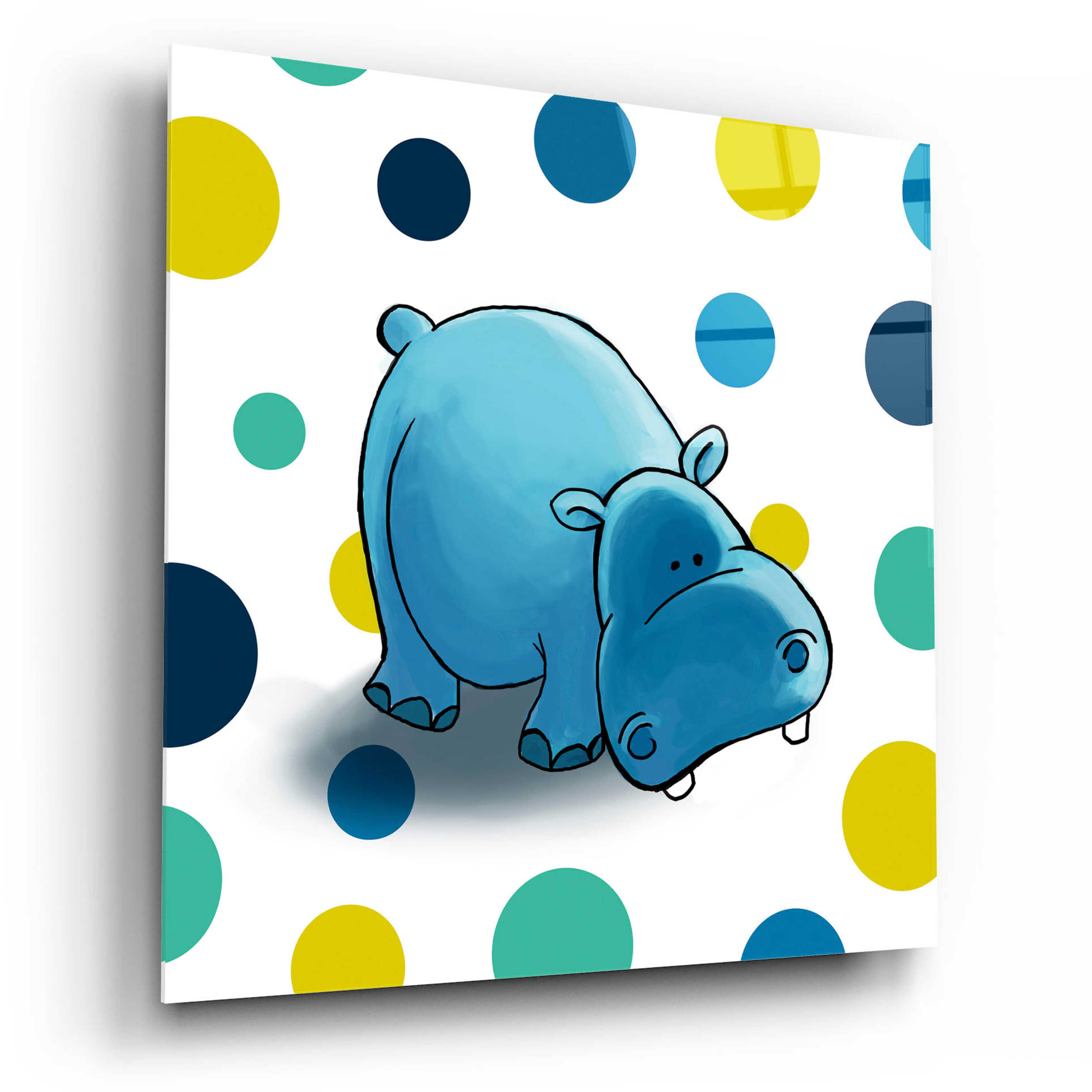 Indigo Safari Hippo Blue by Graphinc - Unframed Graphic Art | Wayfair
