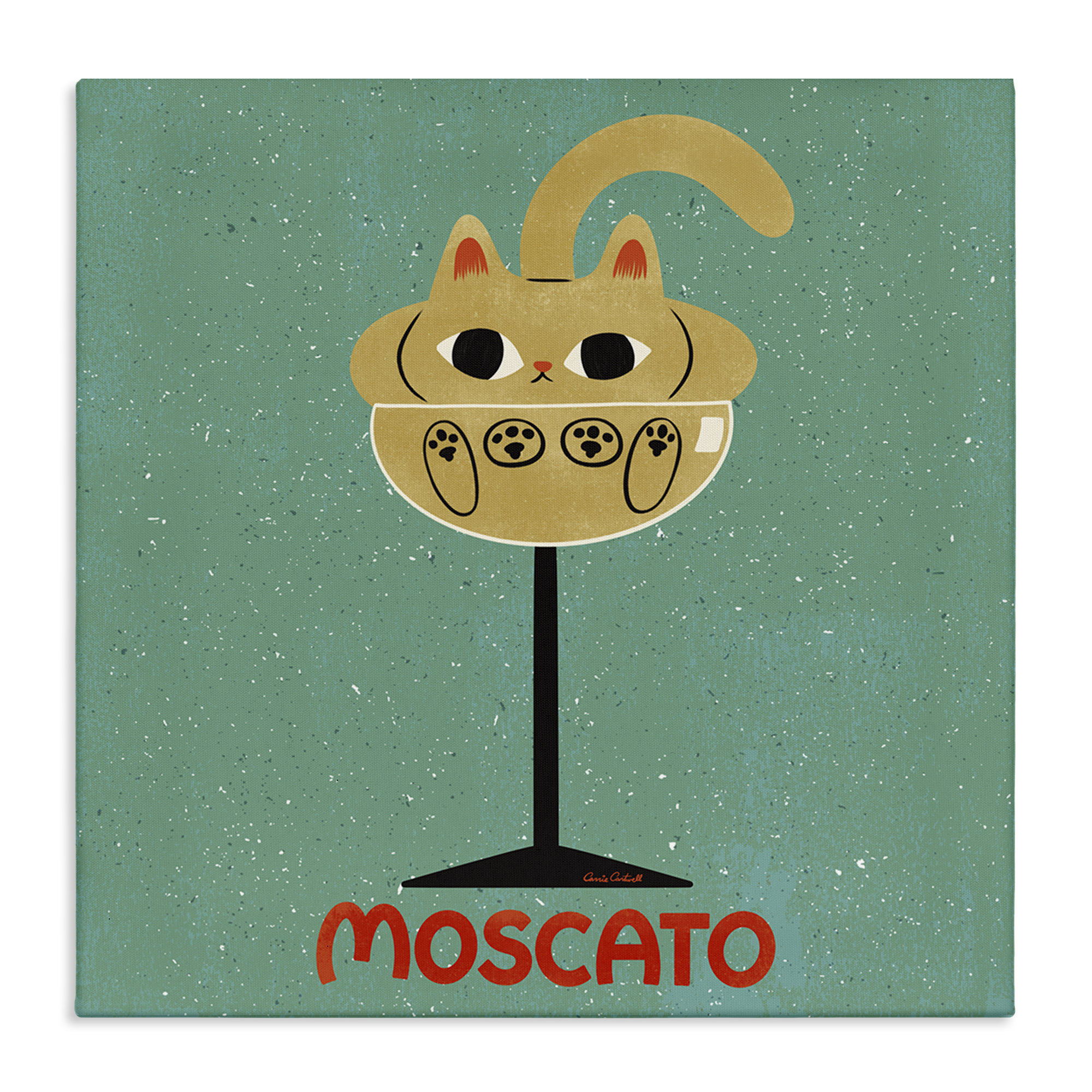 George Oliver Moscato Feline Wine Canvas, design by Carrie Cantwell | Wayfair