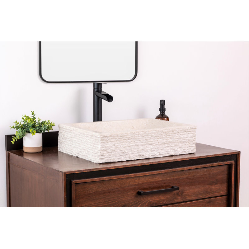 Laguna Marble Rustic Stone Rectangular Vessel Bathroom Sink & Reviews ...