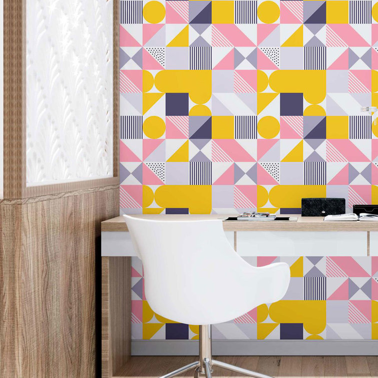 George Oliver Peel & Stick Geometric Roll | Wayfair
