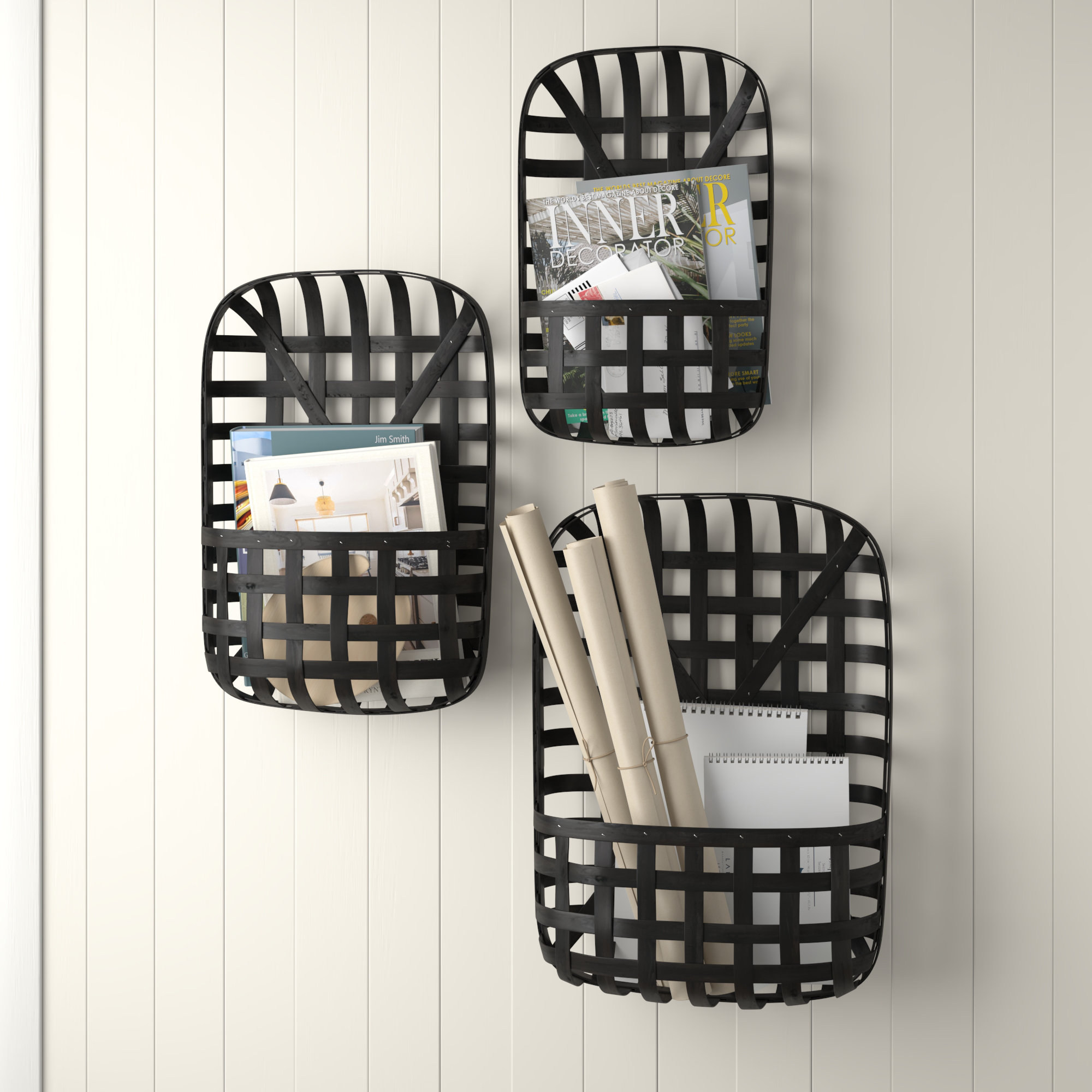 Sand & Stable™ Cali Bamboo Wall Storage Organizer with Wall Basket ...