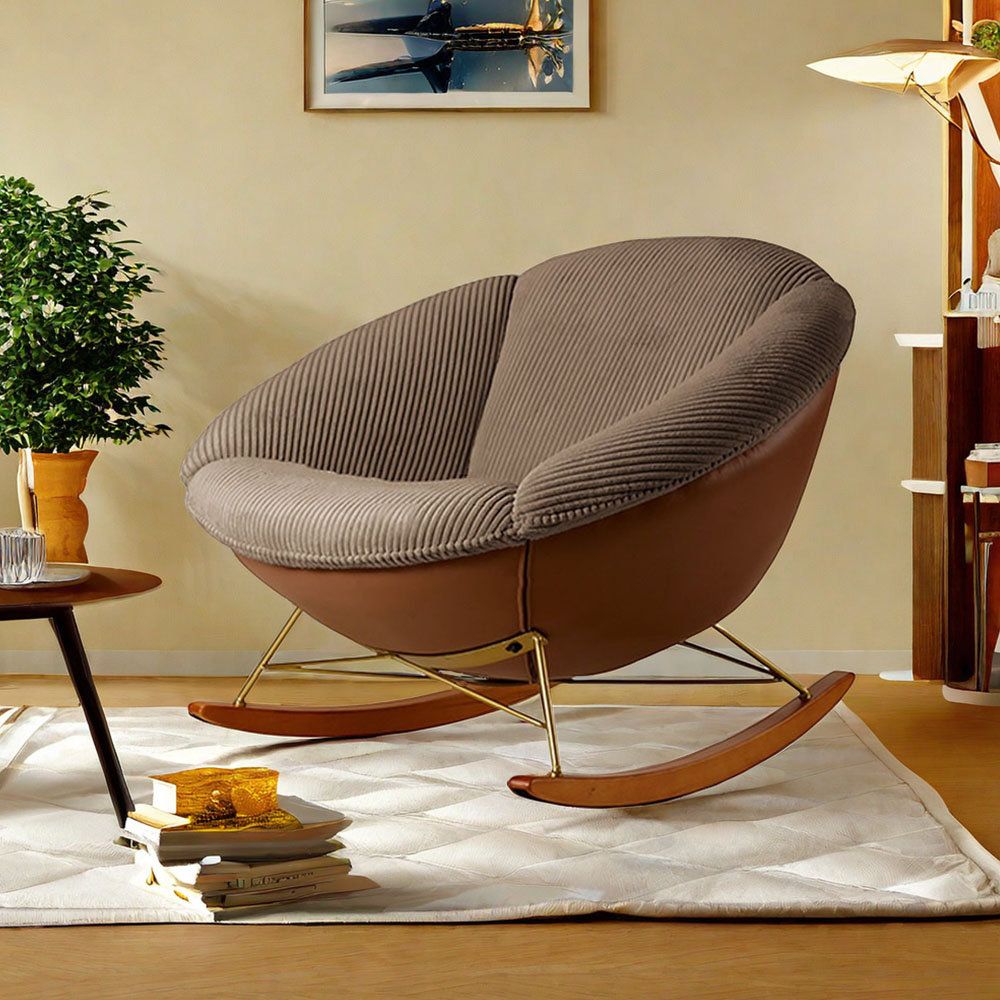 SUPROT Stainless Steel Frame Corduroy Rocking Chair - Wayfair Canada