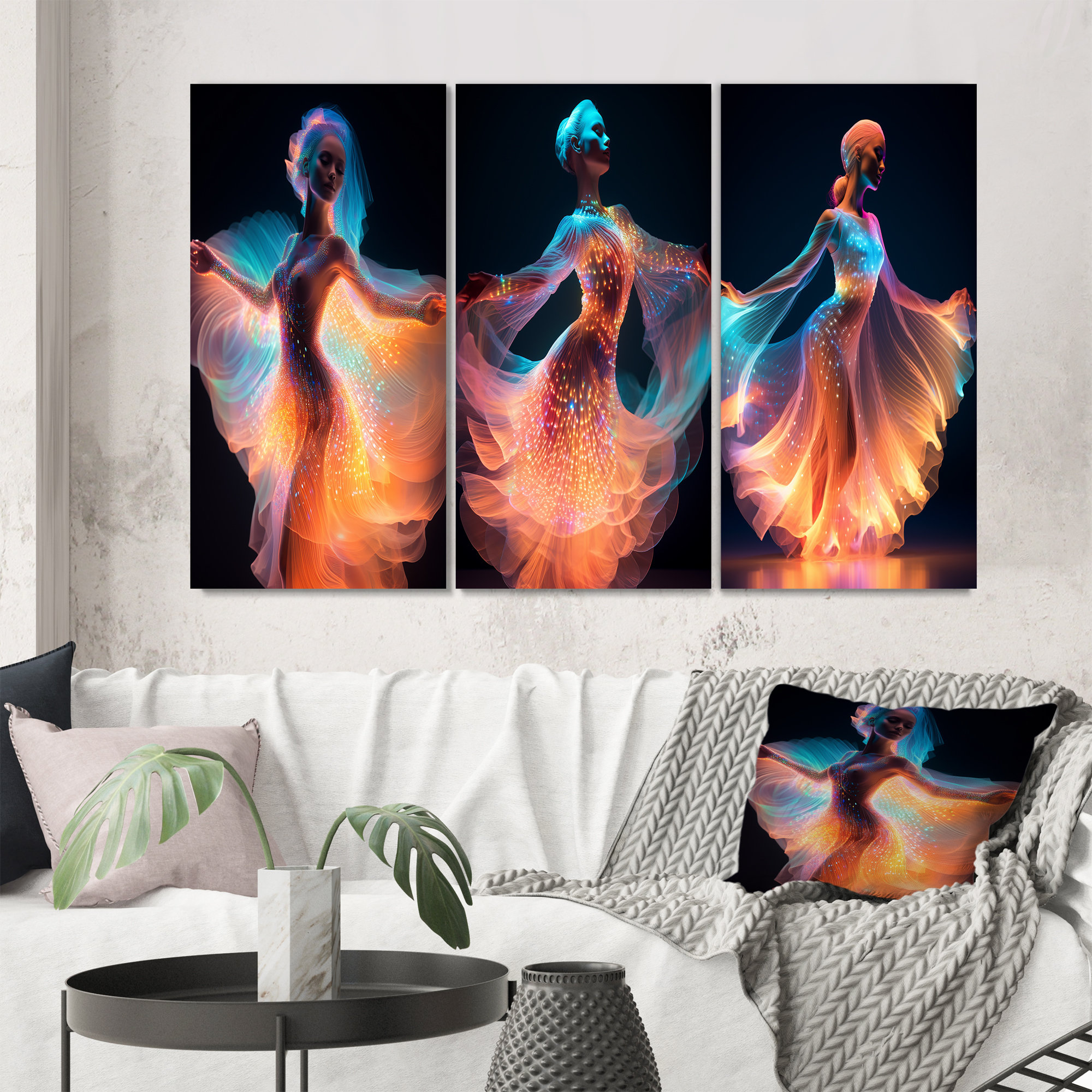 Latitude Run® Iridescent Light Dancer Allure - Woman Fashion Art Set Of ...