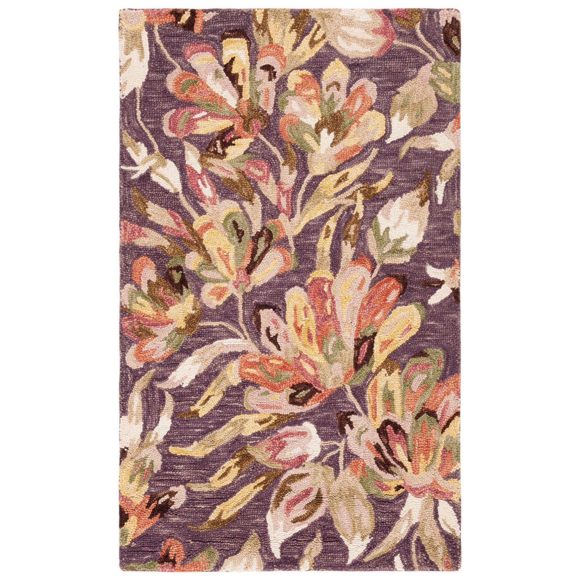 Winston Porter Kamarli Hand Tufted Wool/Cotton Floral Rug in Purple ...
