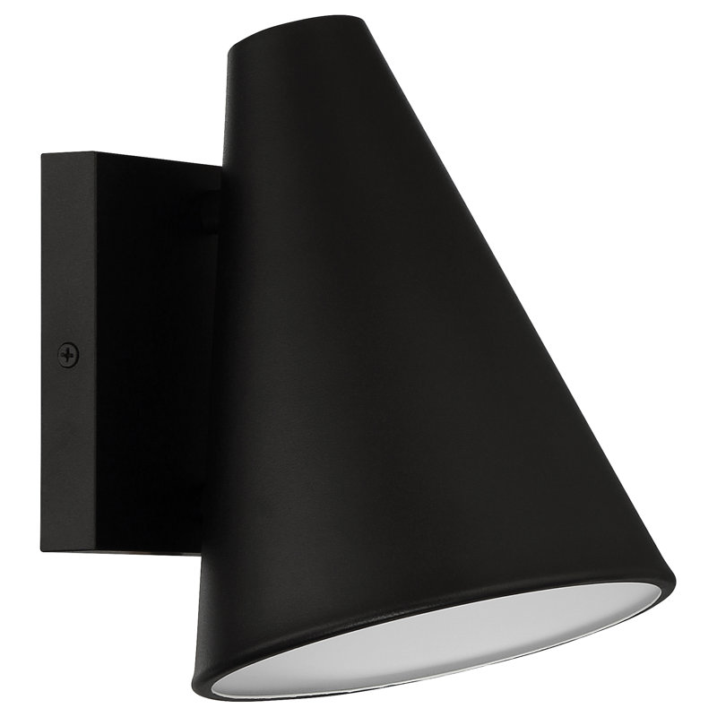 Orren Ellis Hemani Outdoor LED Wall Mount - Square Backplate - Cone ...