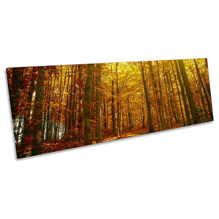 Alpen Home Forest Sunset Sunlight Trees - Wrapped Canvas Panoramic Art ...