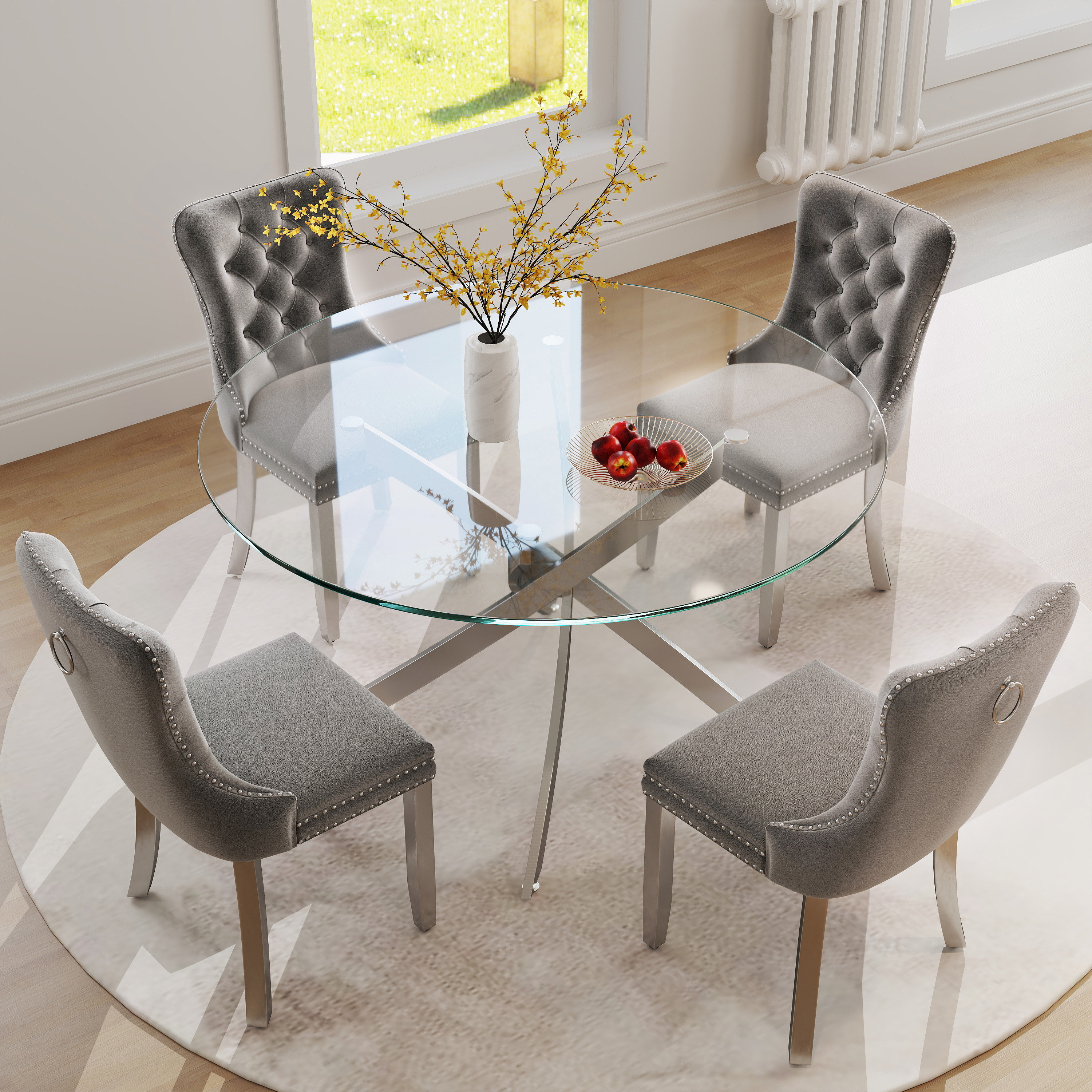House of Hampton® Keyari Round Dining Set & Reviews | Wayfair