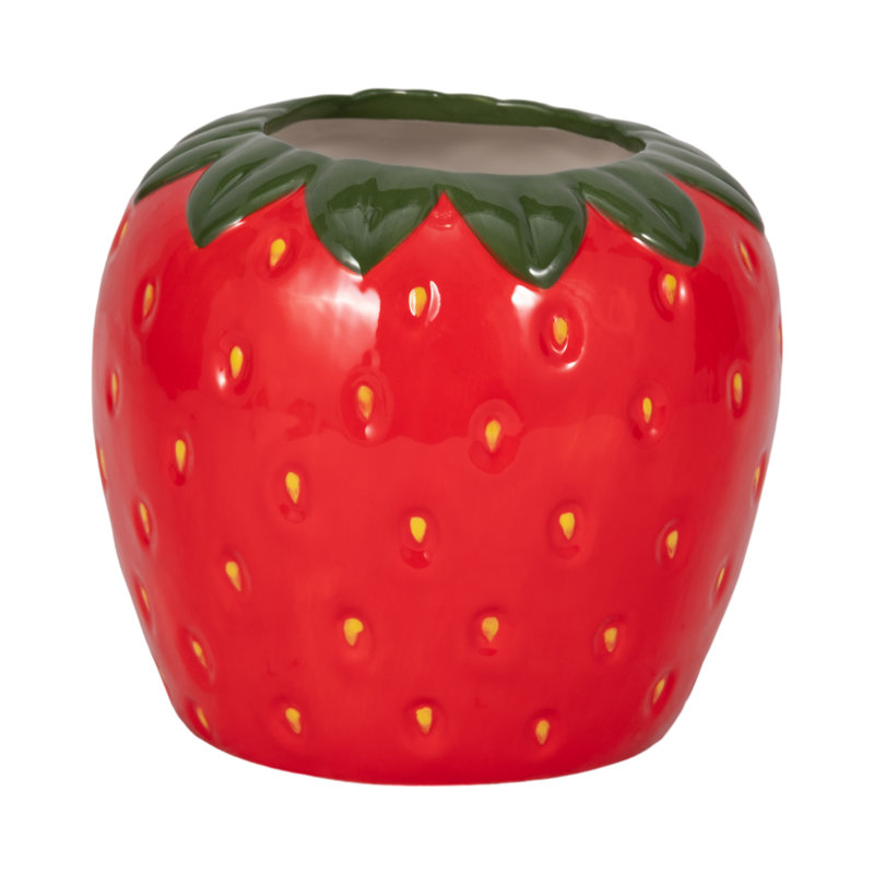 Rosalind Wheeler 7" Vibrant Ceramic Strawberry Planter | Wayfair