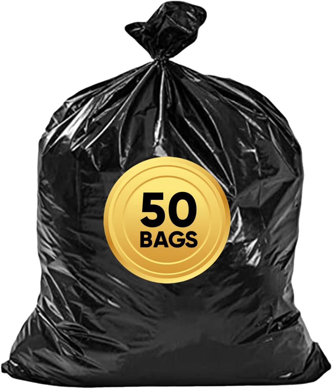 INKEDZ 55 Gallon Trash Bags Heavy Duty, (Value-Pack 50 Count w/Ties) 55 ...