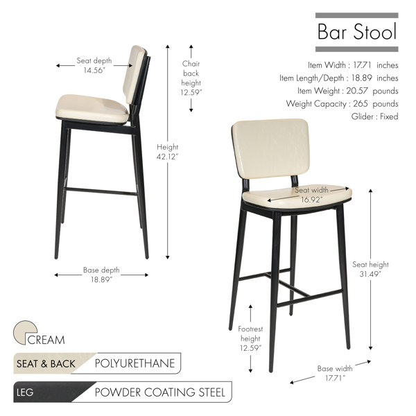 Corrigan Studio® Mori Polyurethane Bar Stools | Wayfair