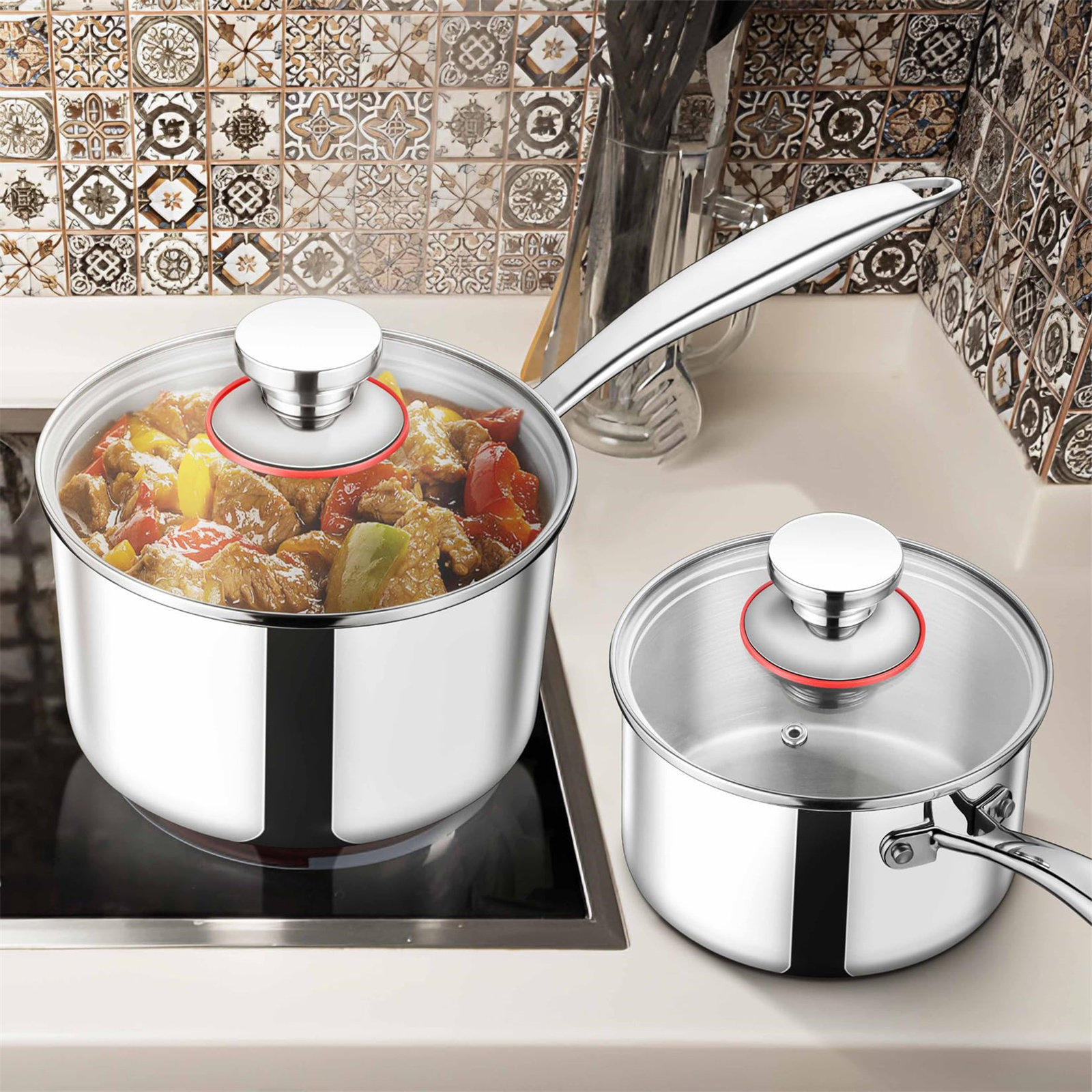 URKNO Stainless Steel Saucepan Set | Wayfair