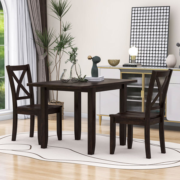 Gracie Oaks Rainar 3 - Piece Extendable Dining Set with Drop Leaf, 2 ...