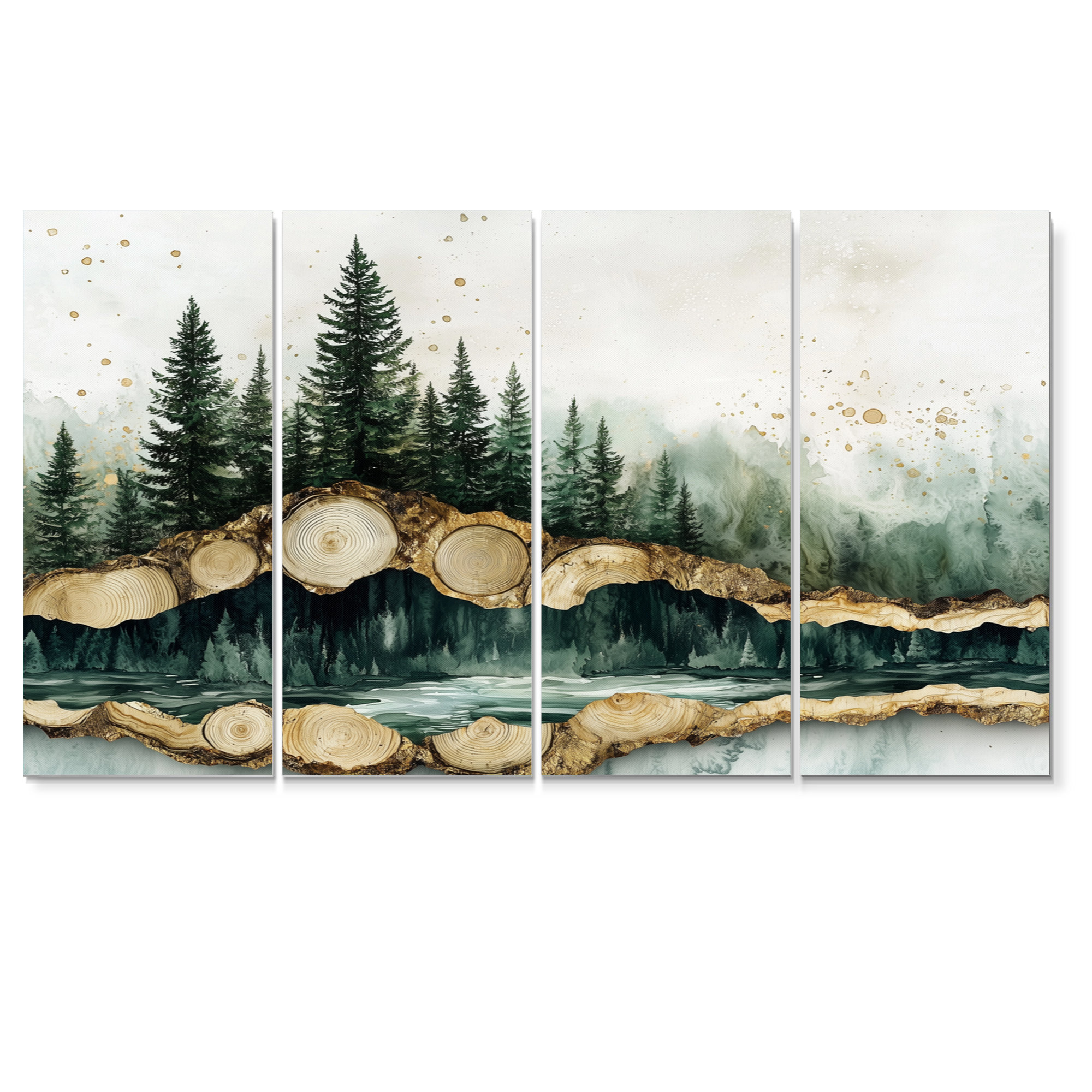 Millwood Pines Emerald Pine Tree On Wooden Tree Slide I - - Forest Wall ...