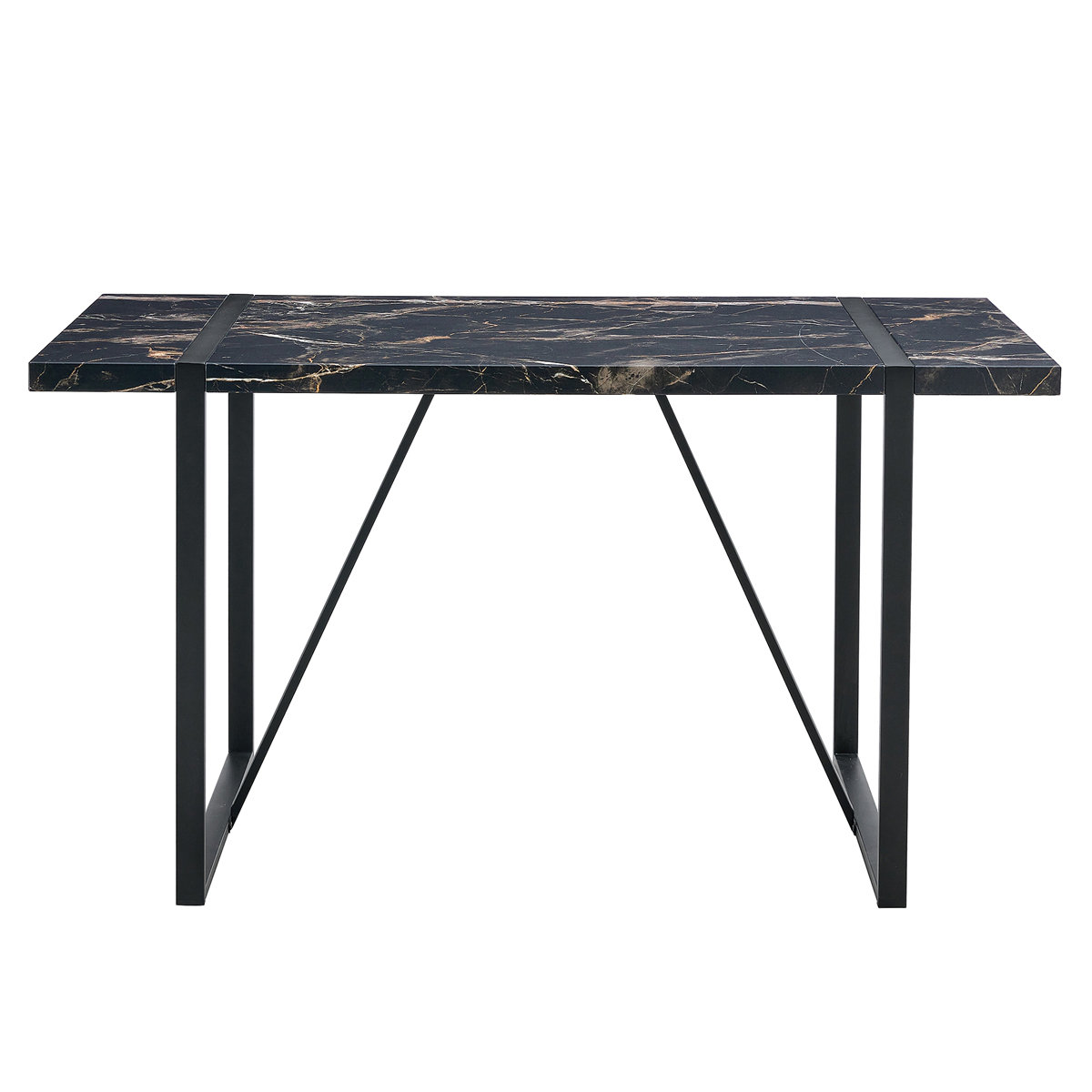 Latitude Run® Industrial Rectangular MDF Patterned Dining Table People ...