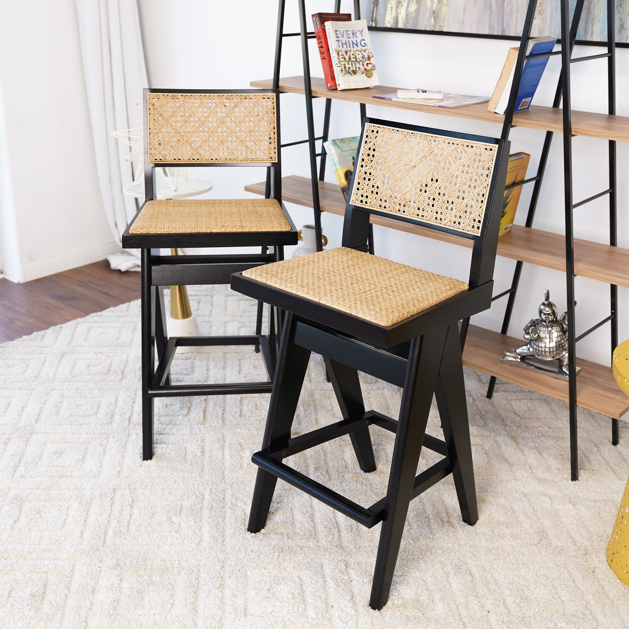 Bayou Breeze Keira Rattan Bar Stool (Set of 2) | Wayfair
