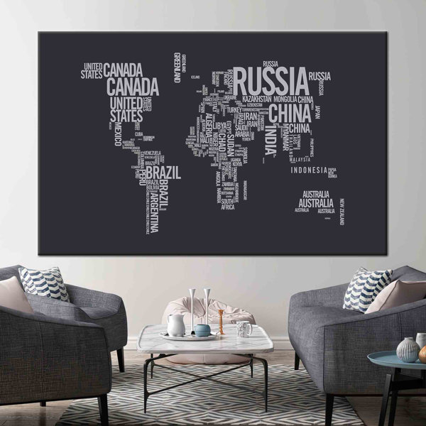 Happy Larry Modern World Map Print Ideal for Classroom Office or Home ...