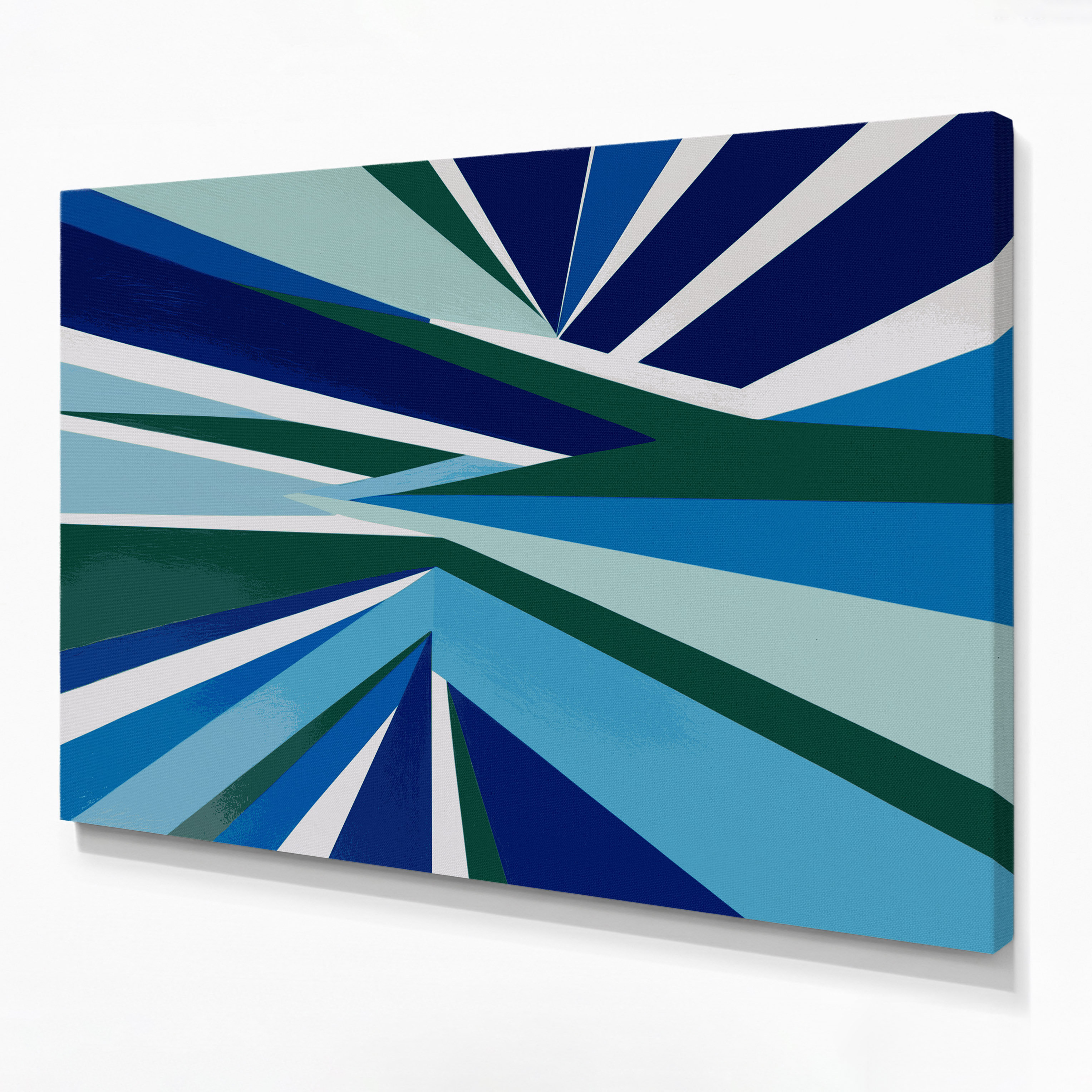 Bayou Breeze Hard Edge 40 Blue Canvas Wall Art | Wayfair