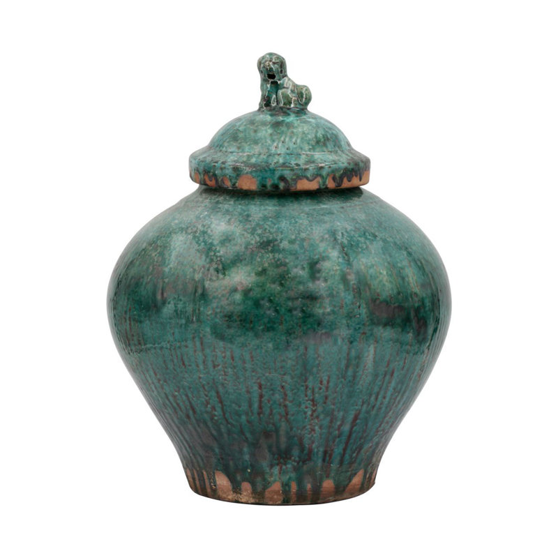 Legend of Asia Green 17" Indoor / Outdoor Porcelain Jar | Perigold