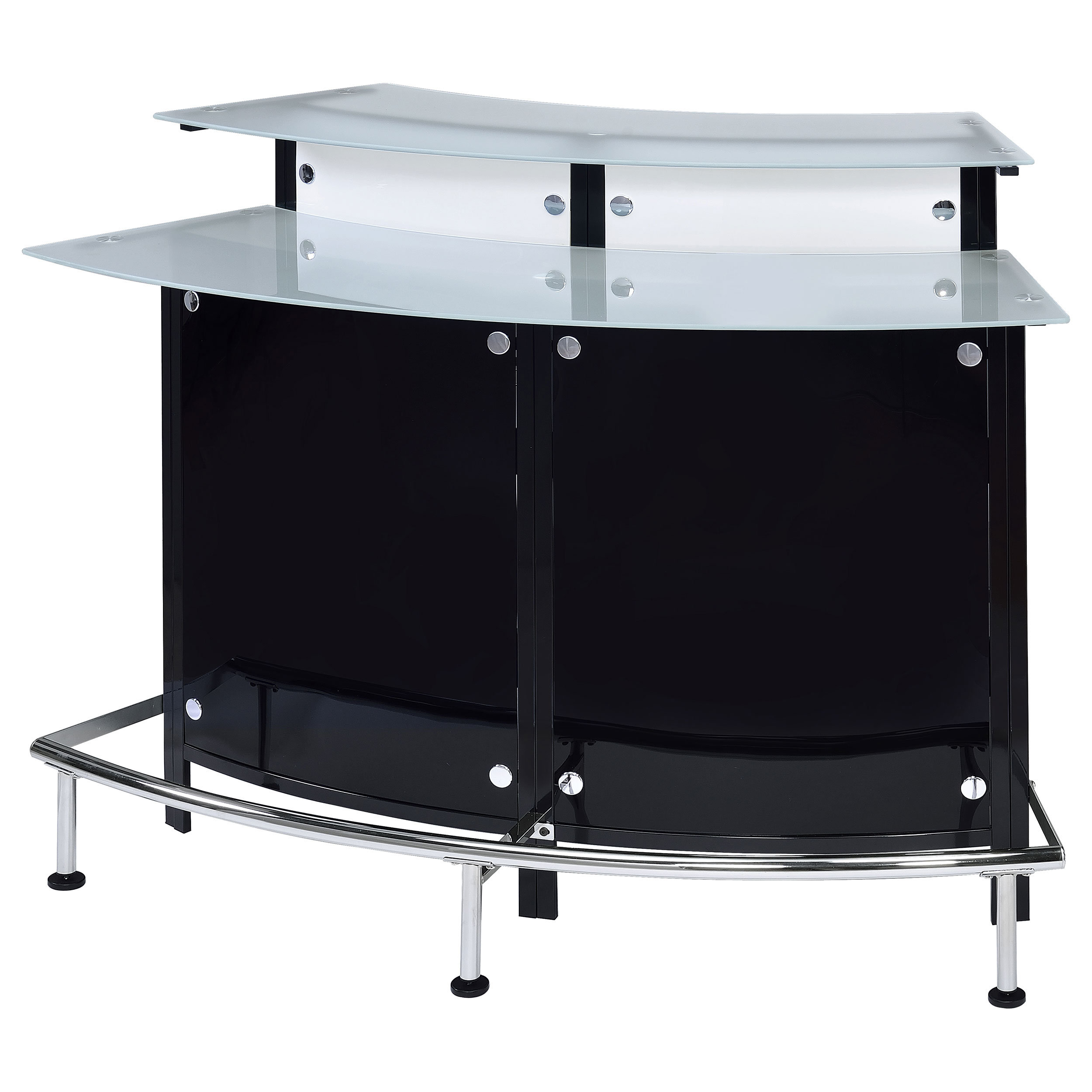 Alma Keystone Glass Top Bar Unit Black | Wayfair