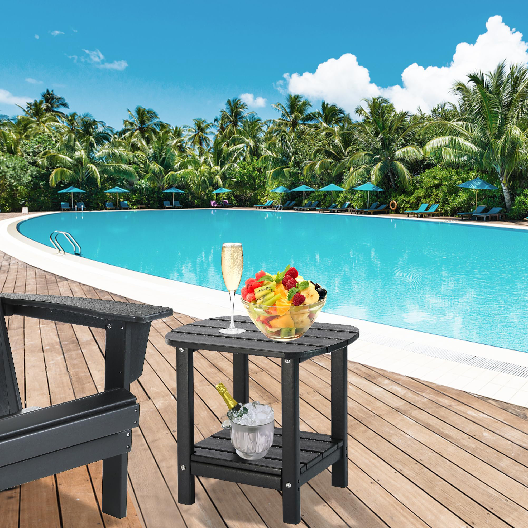 Winston Porter Double Side Table, Outdoor End Tables for Patio | Wayfair