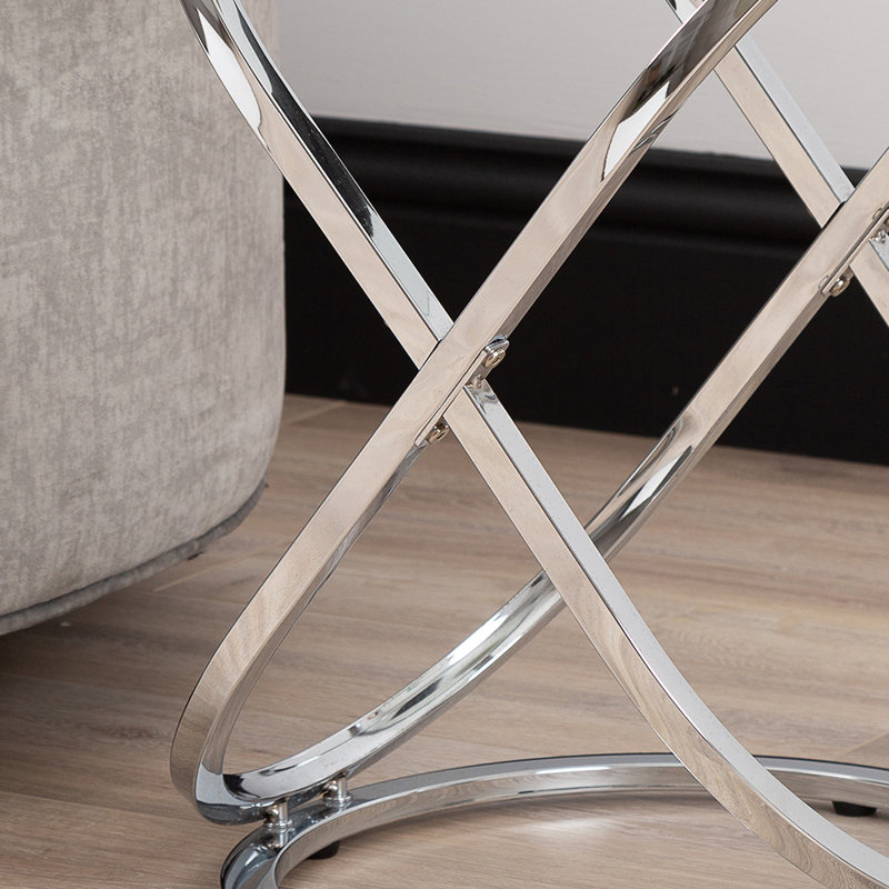 Ivy Bronx Cuayo Round Sofa Table for Living Room Furniture, 61cm Metal ...