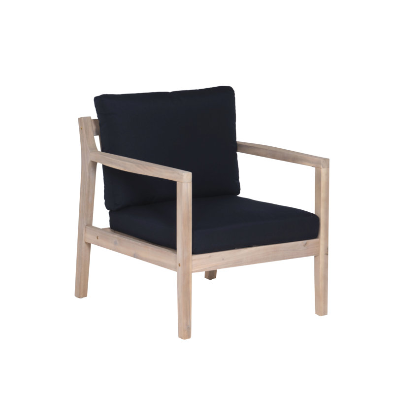 Joss & Main Amina Outdoor Solid Wood Acacia Chair with Cushions ...