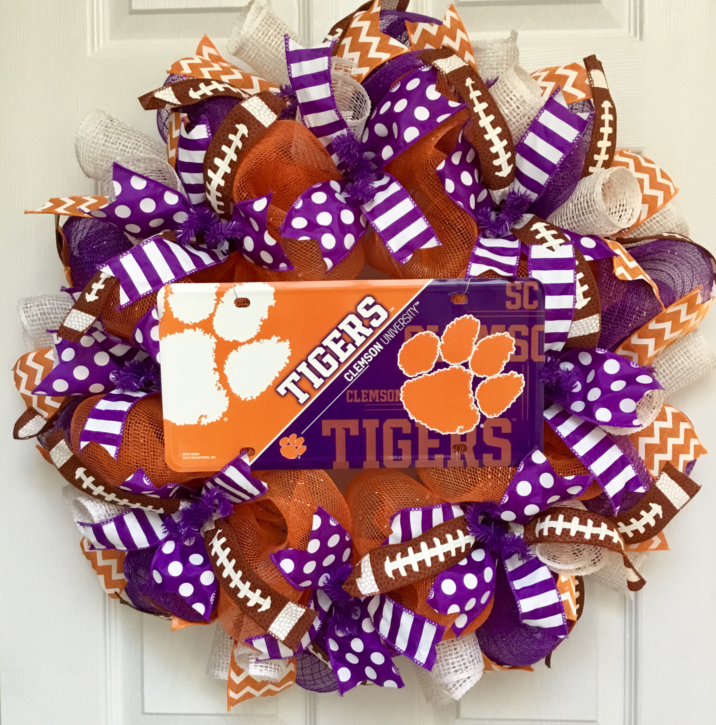 What A Mesh Football Wreath Clemson University Tigers | Wayfair
