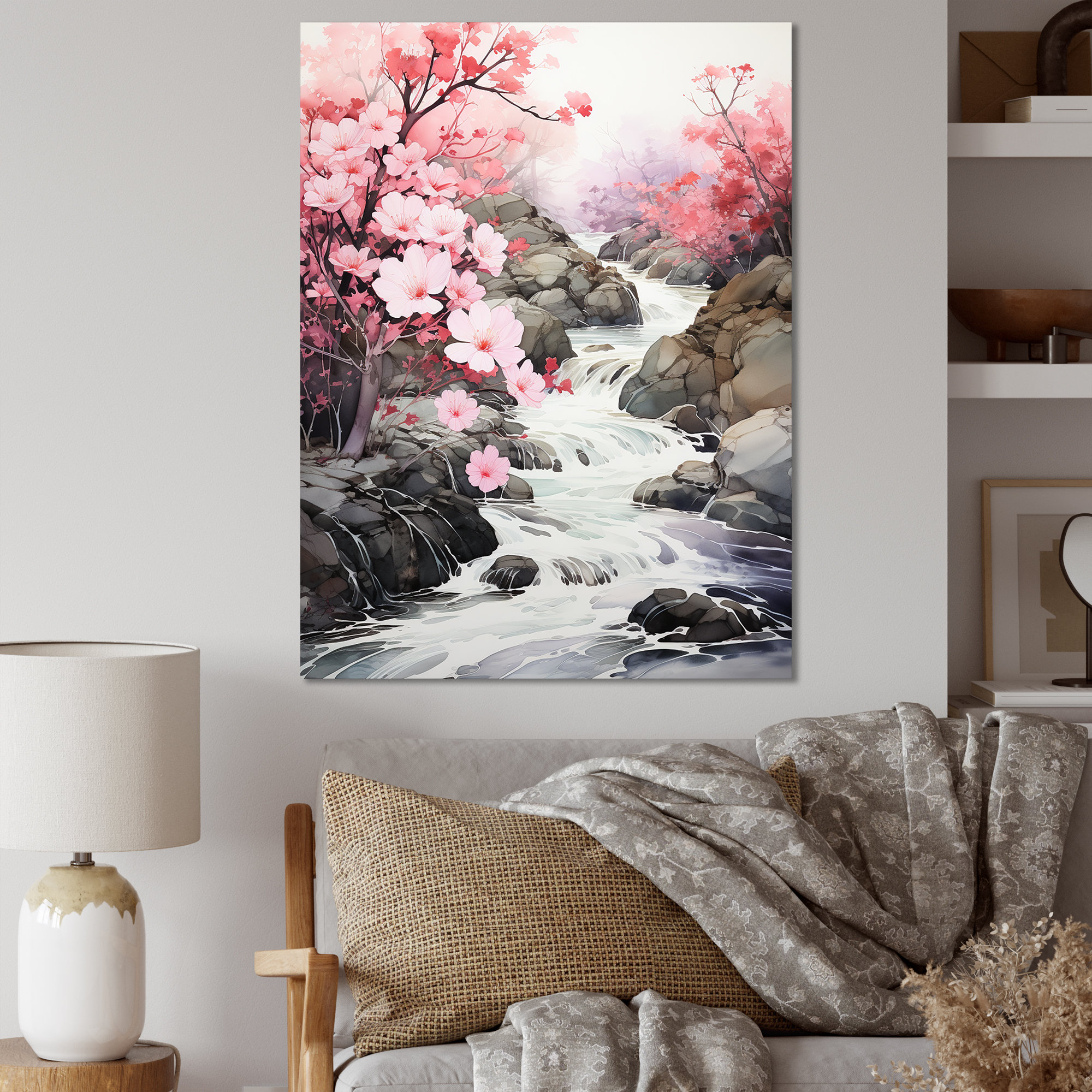 Red Barrel Studio® Jaffer Pink Grey Minimalism Serenity in River ...