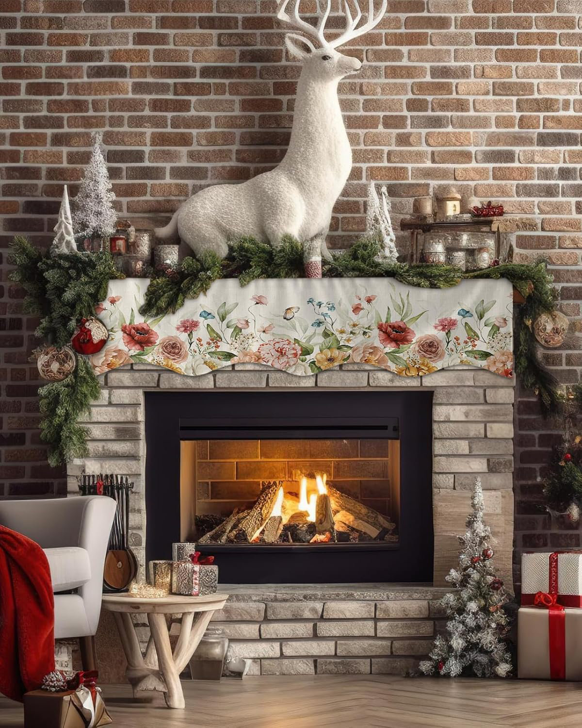 Ebern Designs 70 X 17 Inch Fireplace Mantel Scarf Mantel Cover ...