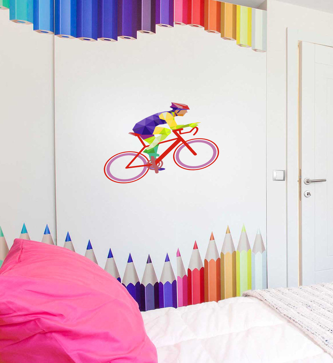 Trinx Wall Sticker Of Cycling Bicycle Wall Decal | Wayfair