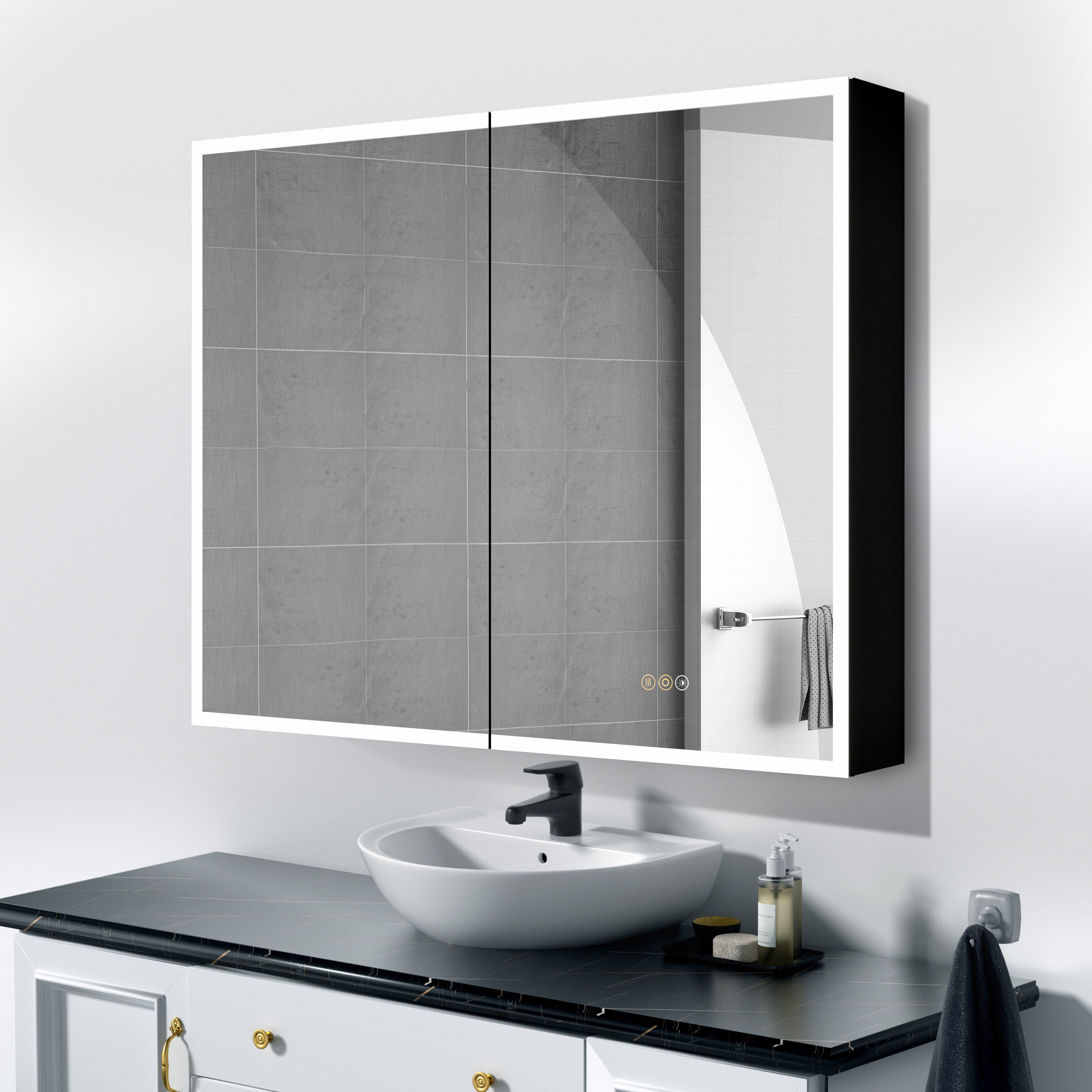 Ebern Designs Raylenn Recessed or Surface Mount Frameless LED Medicine ...