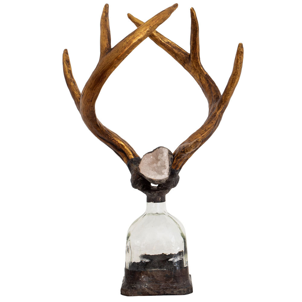 Jamie Dietrich Antler Glass Decorative Bottle | Wayfair