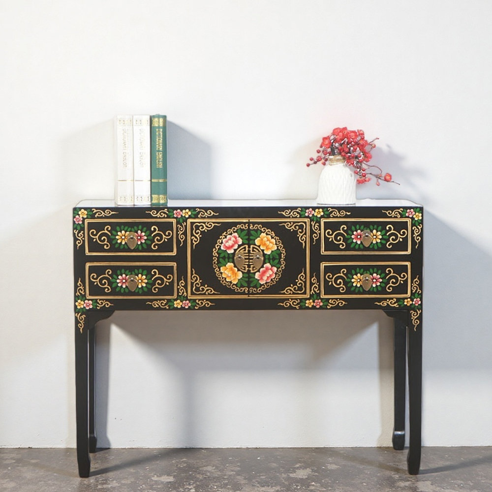 Astoria Grand New Chinese Style Solid Wood Entryway Console | Wayfair