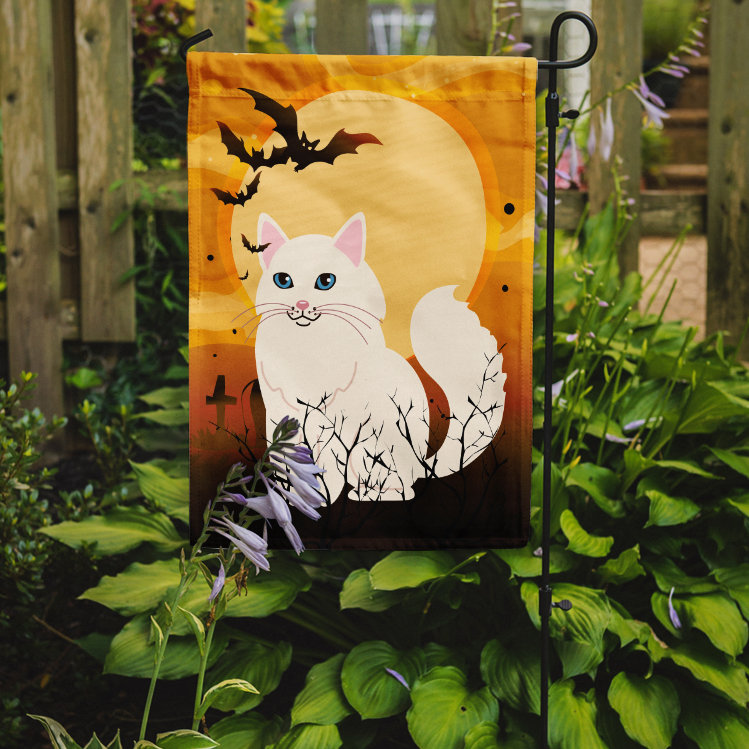 The Holiday Aisle® Eila Turkish Angora Cat 2-Sided Garden Flag | Wayfair