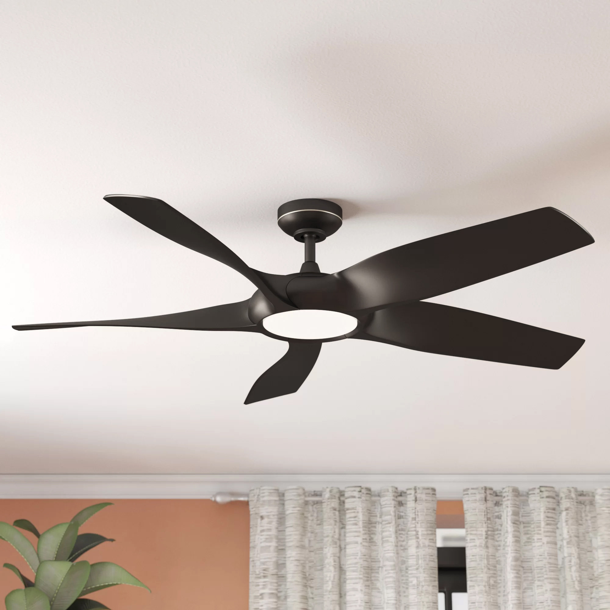 Brayden Studio 54" Slinkard 5 - Blade LED Standard Ceiling Fan with ...