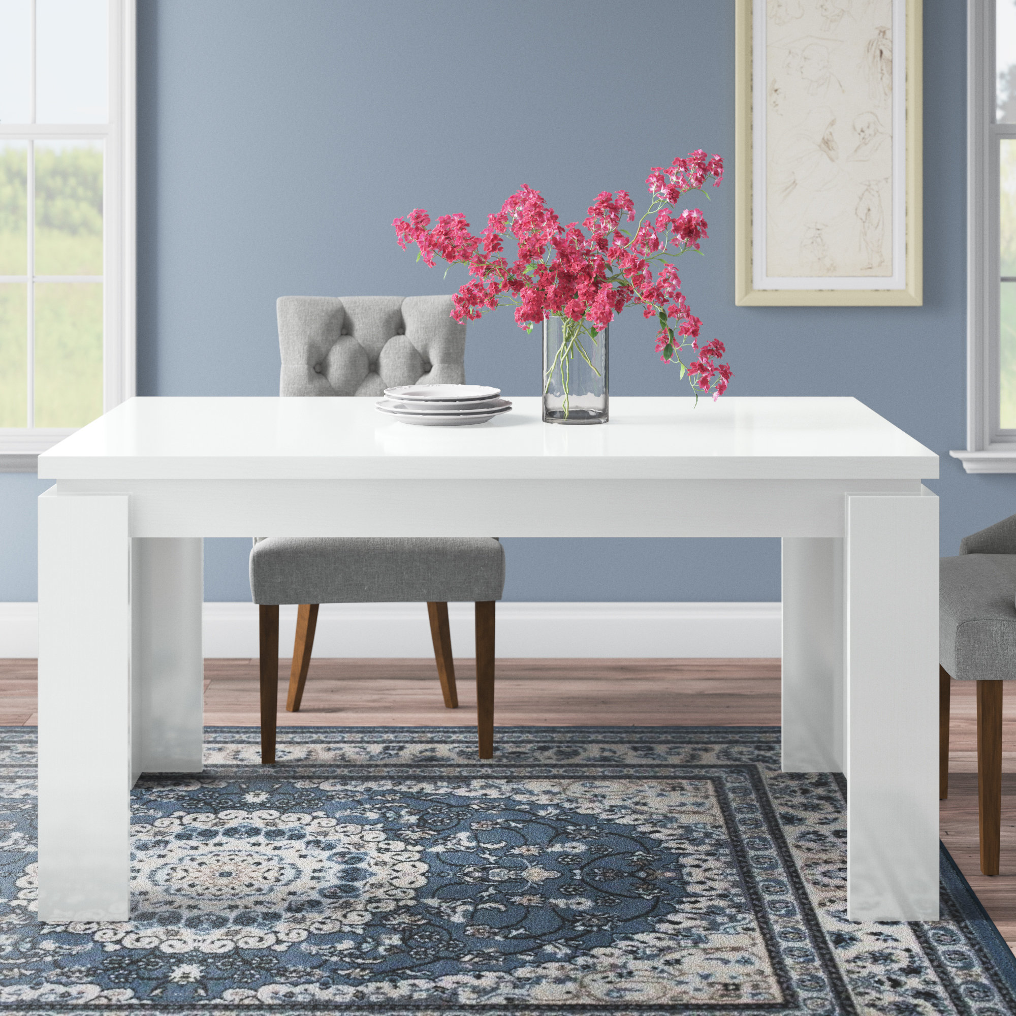 Wade Logan Minter Dining Table, 60" Rectangular, Kitchen, Dining Room ...