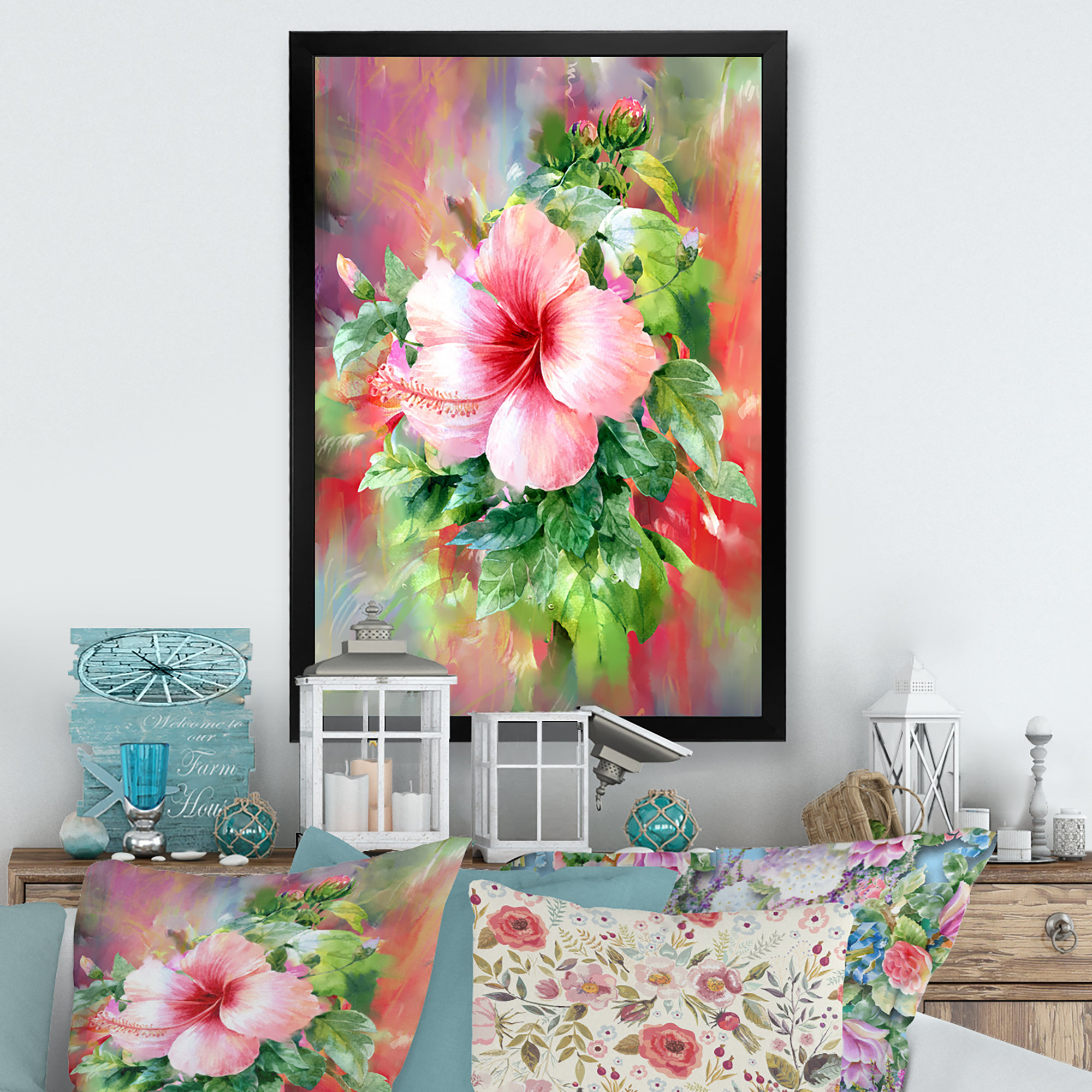 Bay Isle Home Modern Pink And Green Summer Bouquet " Modern Pink And ...