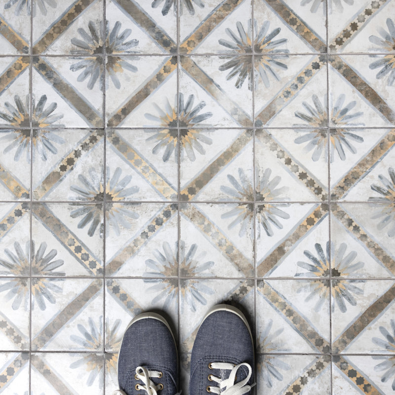 Merola Tile Harmonia 13" x 13" Ceramic Patterned Wall & Floor Tile ...