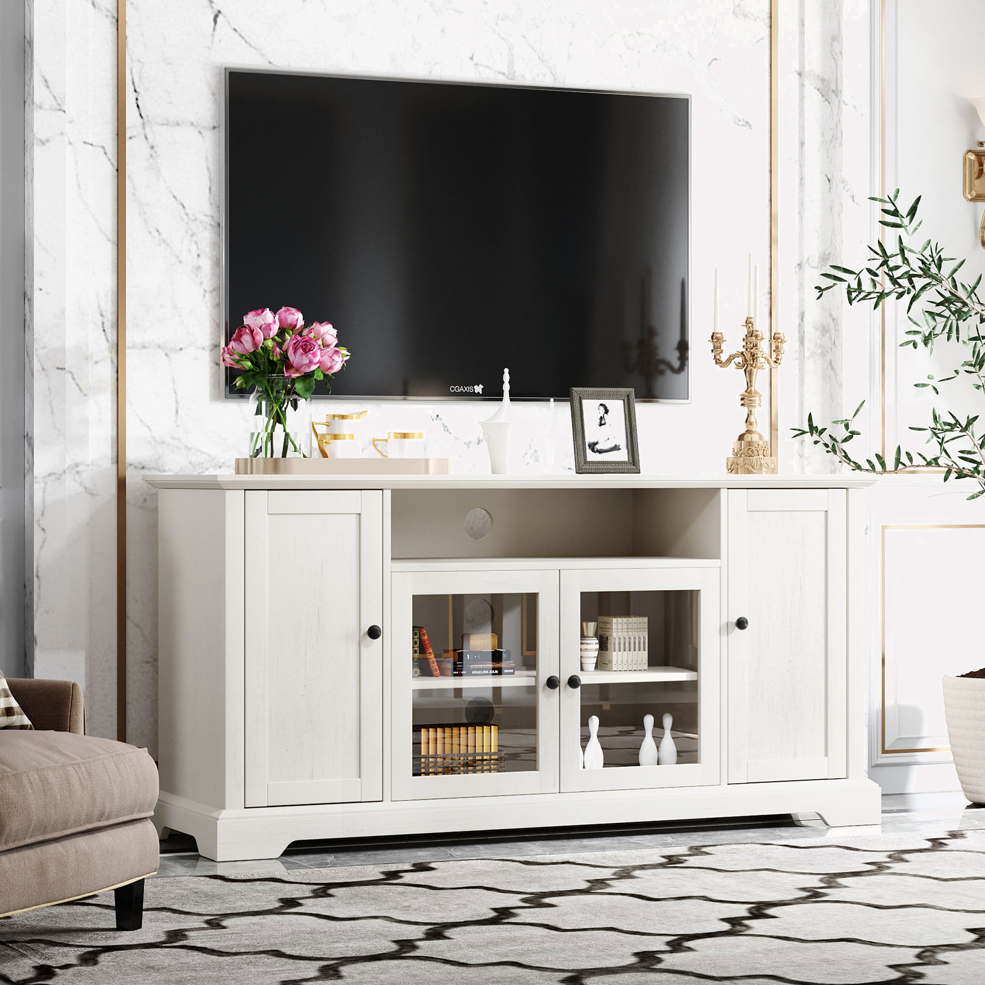 Winston Porter Diretha Storage Cabinet,TV Stand,Sideboard,Up To 65"TV ...