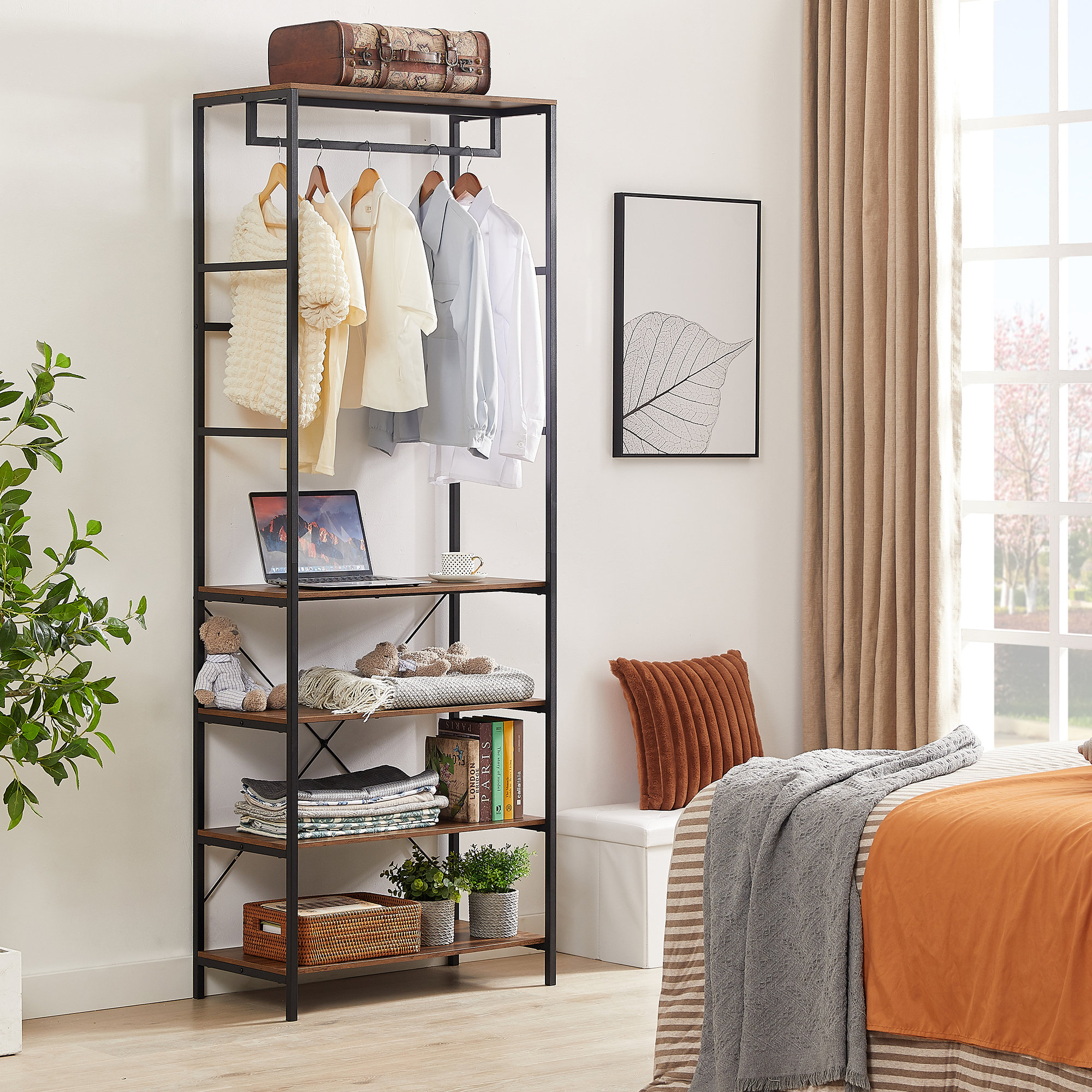 17 Stories Damarte Steel Closet System with Shoe Storage | Wayfair