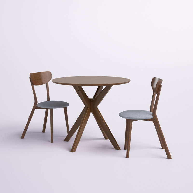 Wade Logan® 3 Pcs Dining Table Set Modern Round Kitchen Table And ...