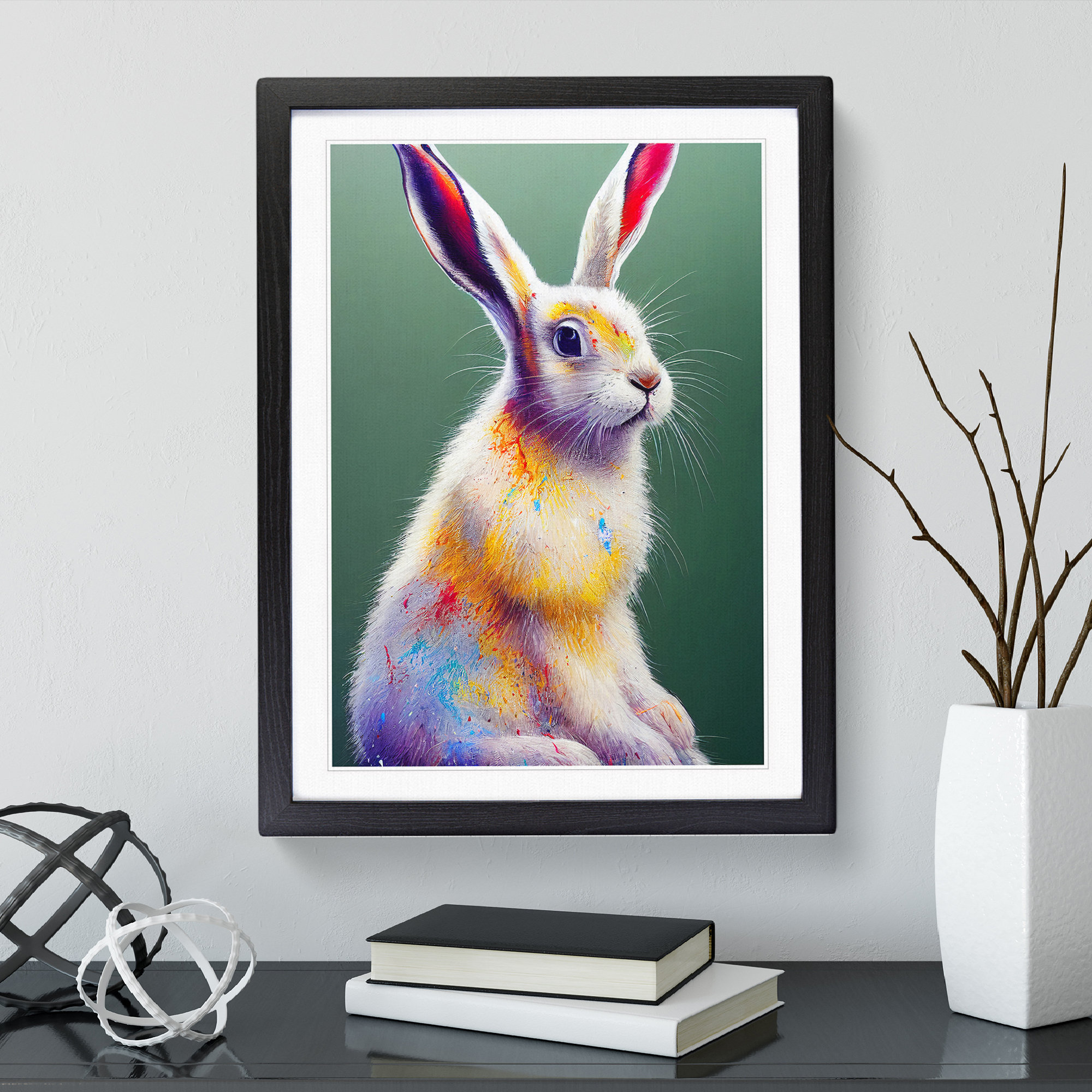 Brambly Cottage Colourful Hare No.1 - Picture Frame Painting | Wayfair ...