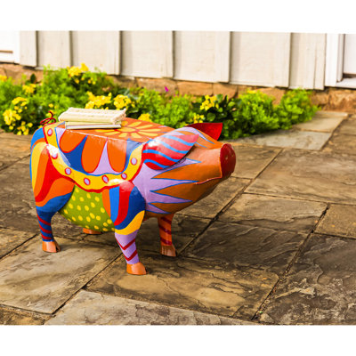 Red Barrel Studio® Henrietta Handmade Painted Folk Art Dog Metal Indoor ...