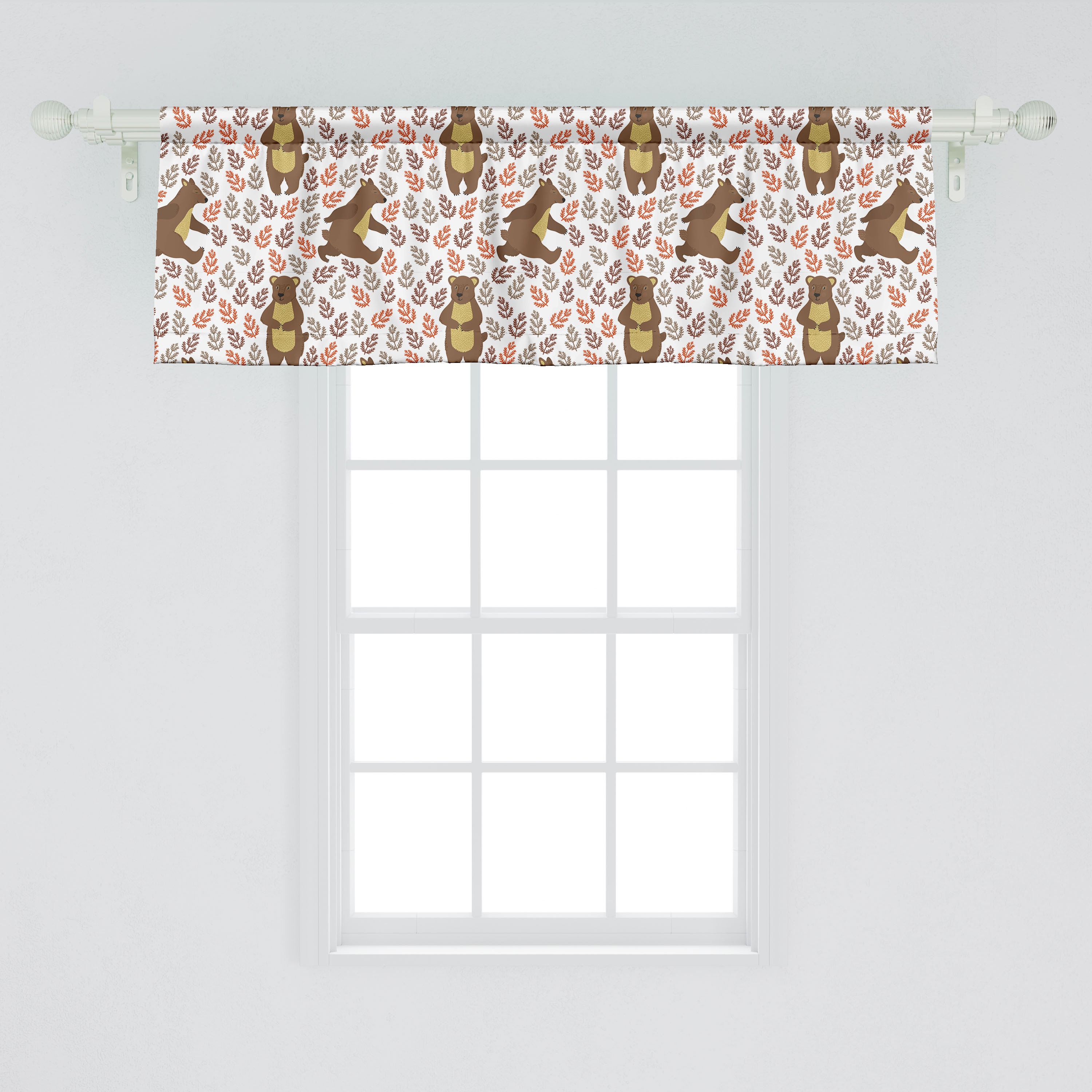 Ambesonne Bear Valance Pack of 2 Cartoon Animal Floral 54"X18 ...