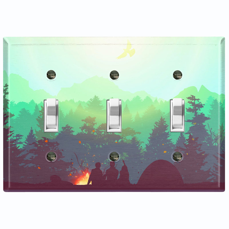 WorldAcc Nature Themed 3 - Gang Toggle Light Switch Standard Wall Plate ...