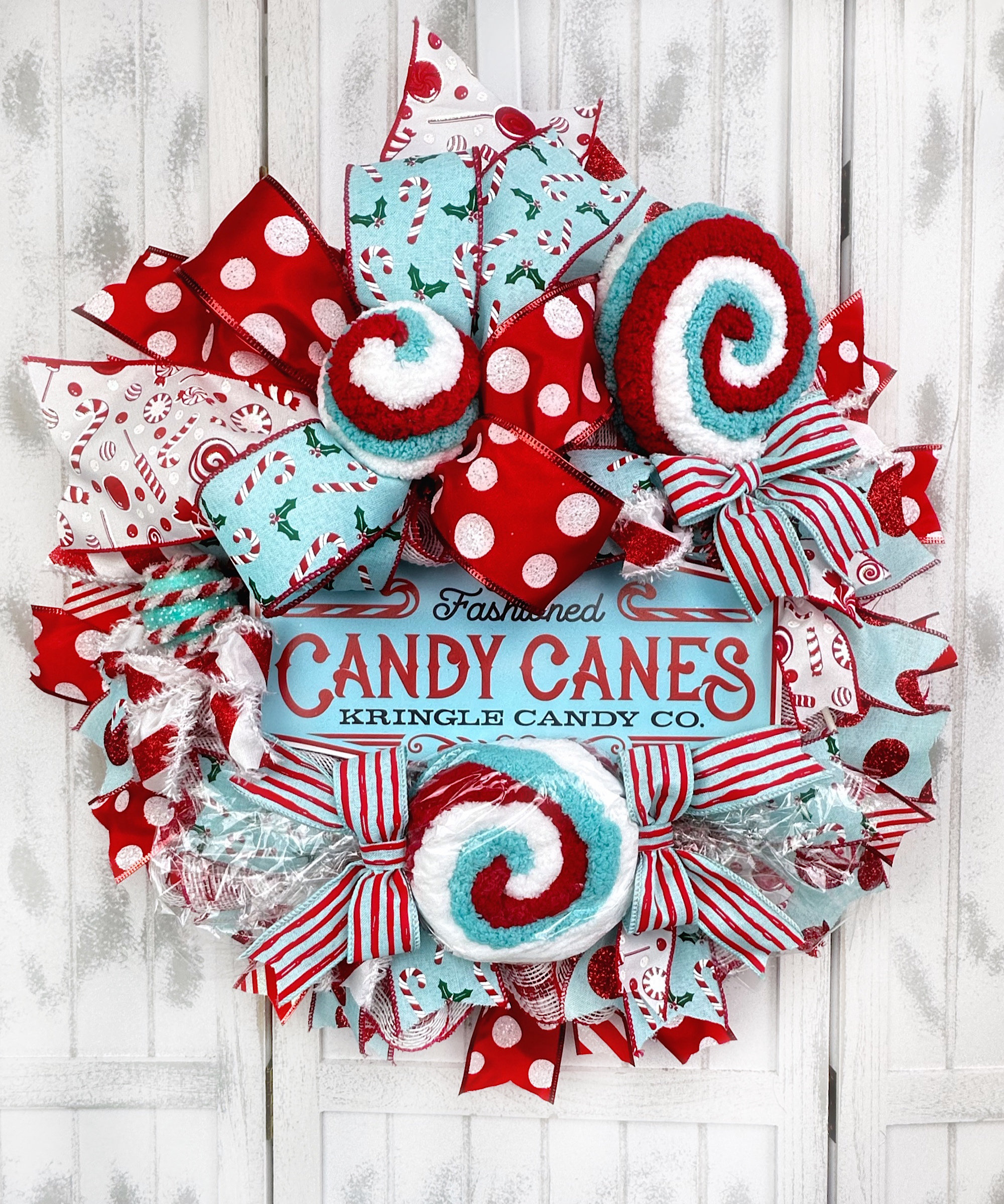 The Holiday Aisle® Kringle Company Candy Canes Christmas Wreath | Wayfair