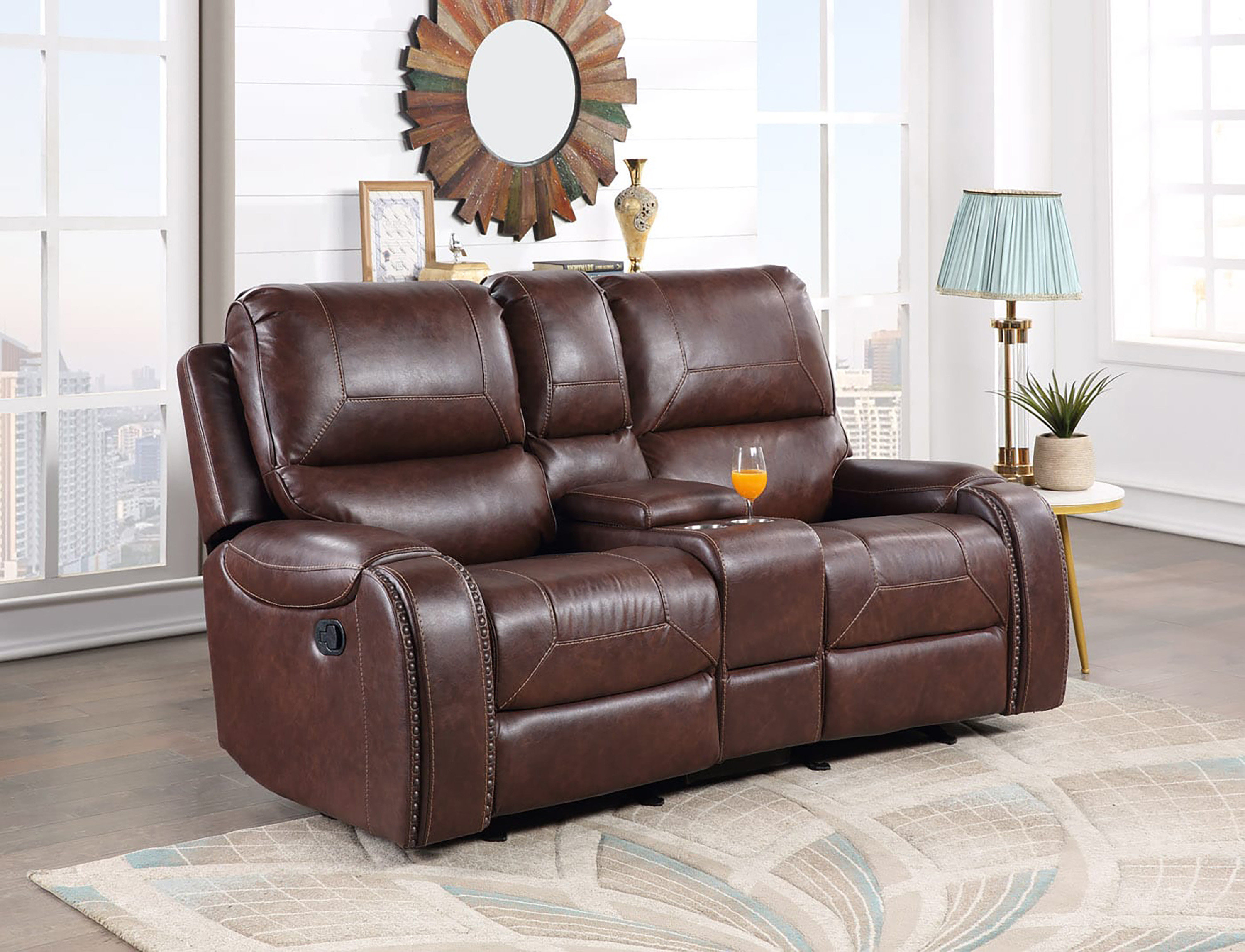 Red Barrel Studio® Manual Recliner + Rocking Loveseat With Console ...