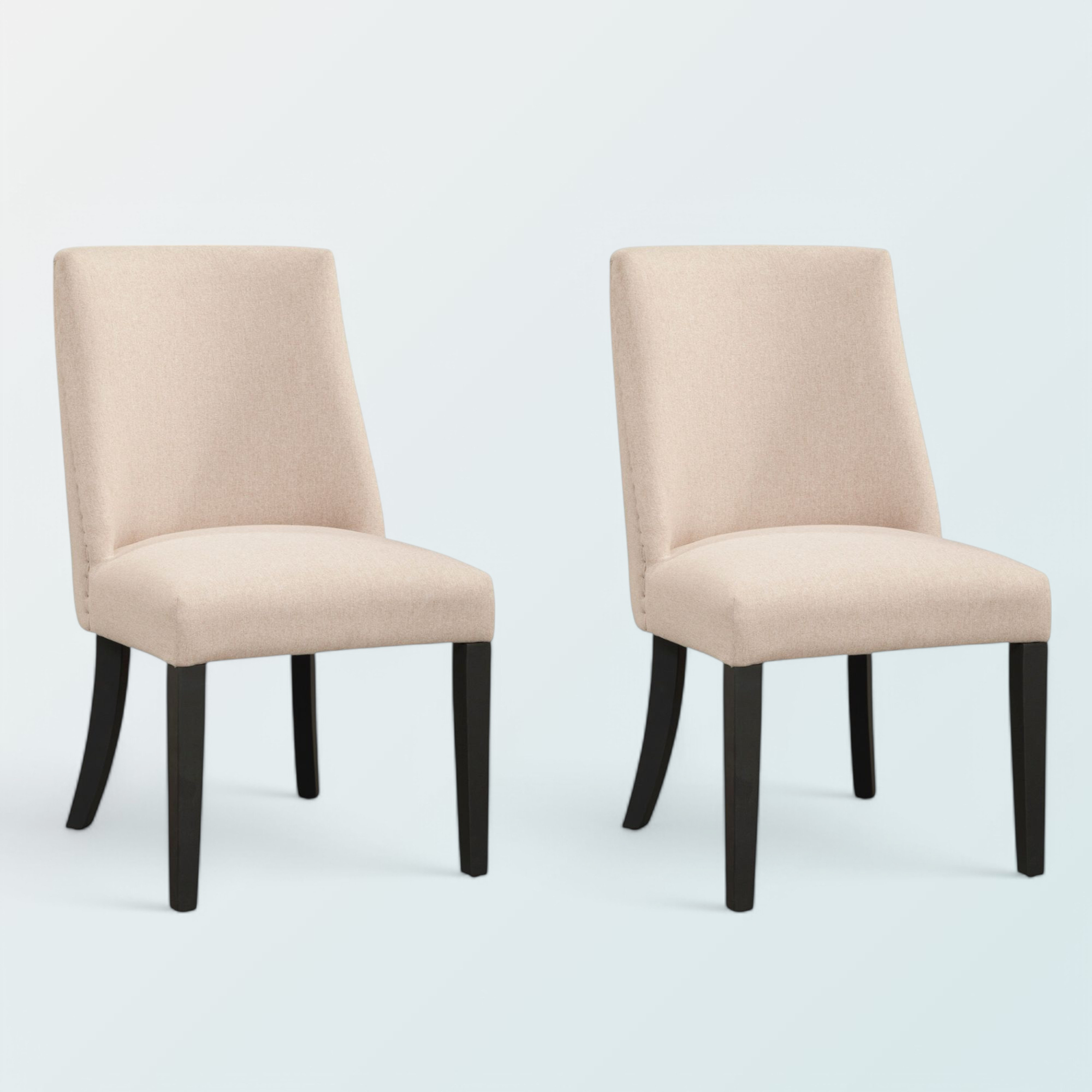 Red Barrel Studio® Coulson Black/Cream Upholstered Parson Chairs Set of ...