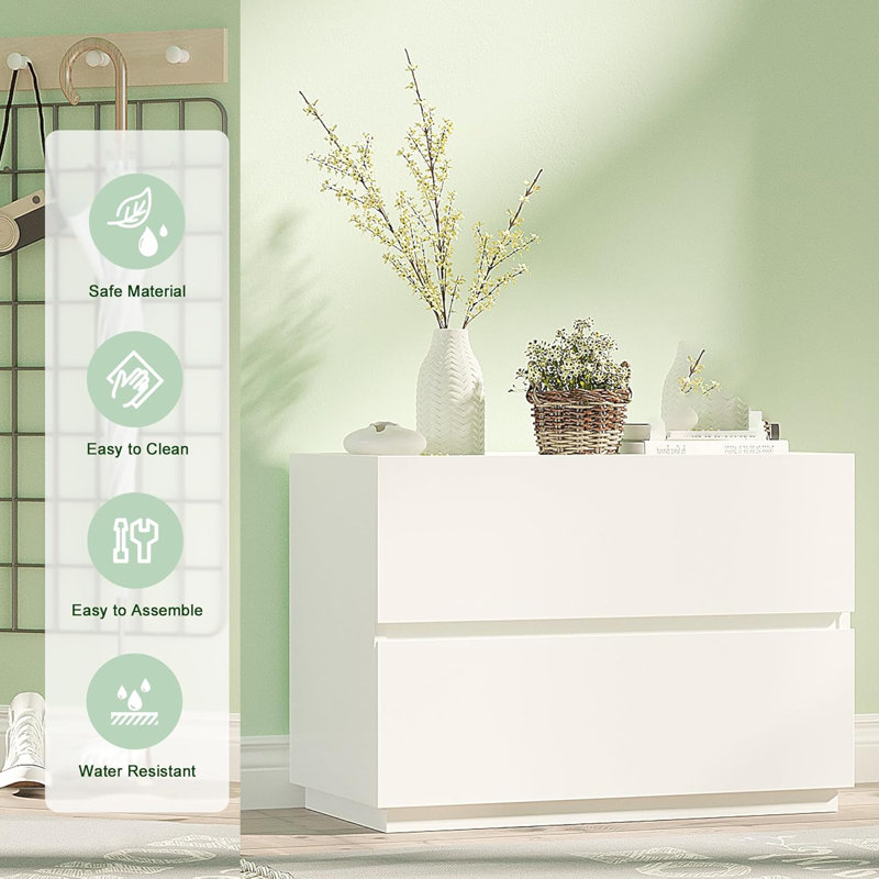 Orren Ellis 2 Drawer Multi-Purpose Storage Closet Cube Nightstand Sofa ...